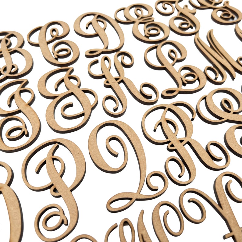 Small Scroll Monogram | Cursive Style Letters | Script Letters | Wood ...