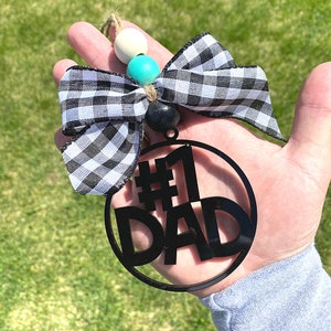 Personalized Dad Car Charm Boho Acrylic Monogram Beaded Car | Etsy