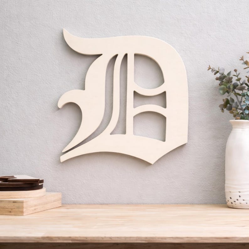 Large Wooden Old English Letters, MDF Laser Cut Craft Monogram Decor - Etsy
