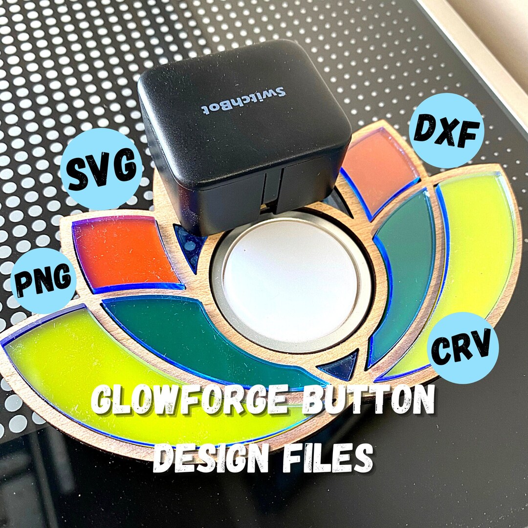 Glowforge Lotus Button Design | Switchbot Base (svg, Dxf, Crv, Png ...