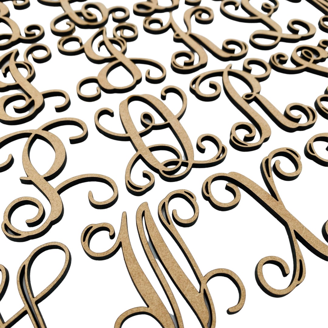 Large Vine Monogram Letters | Wooden Letters | Laser Cut Letters ...