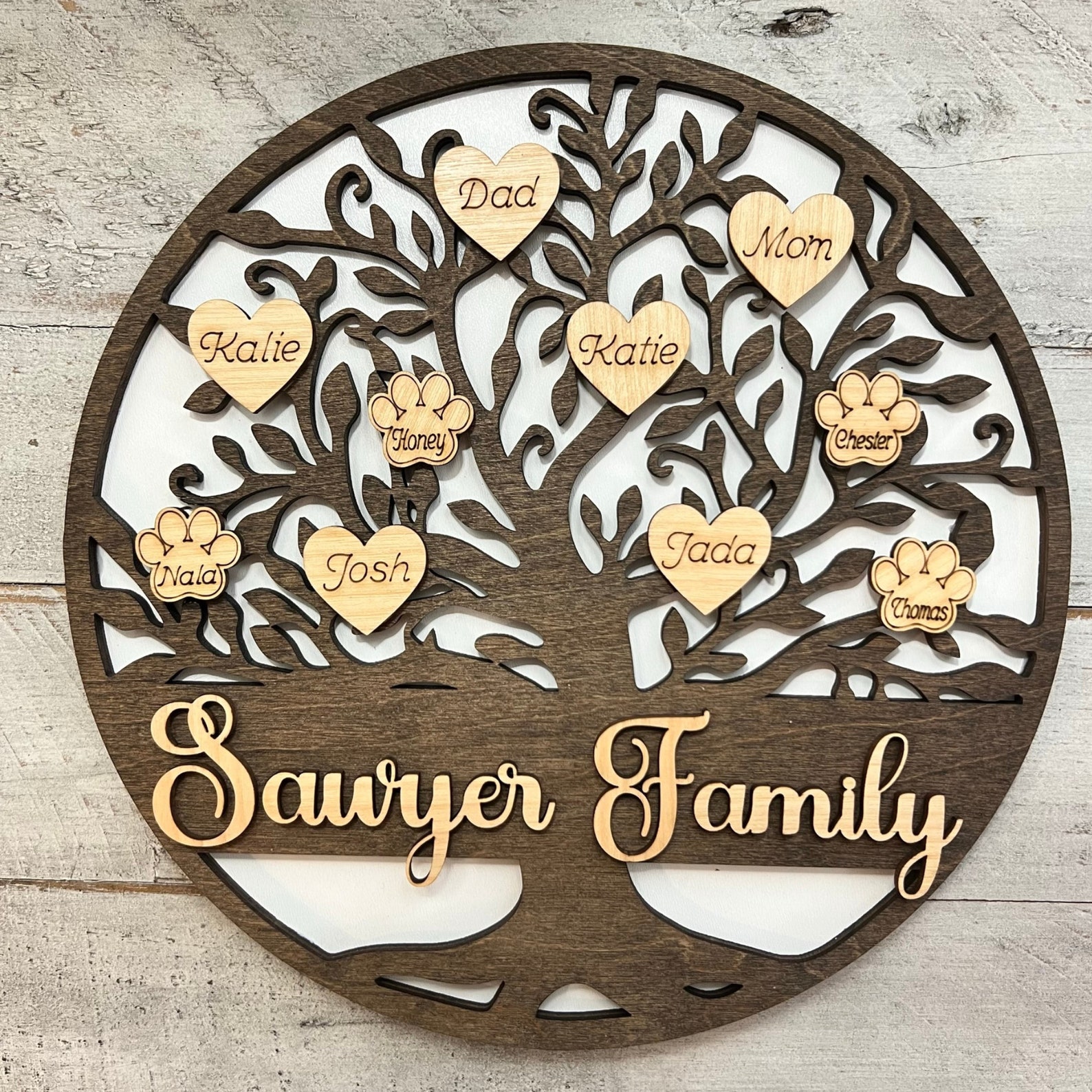 Family Tree | Personalized Family Tree Plaque | Grandkid Plaque | Our ...