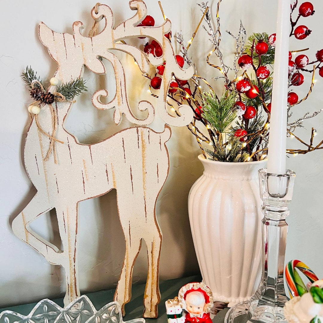 LARGE Reindeer | Vintage Reindeer Design | Retro Reindeer Rudolf Cutout ...