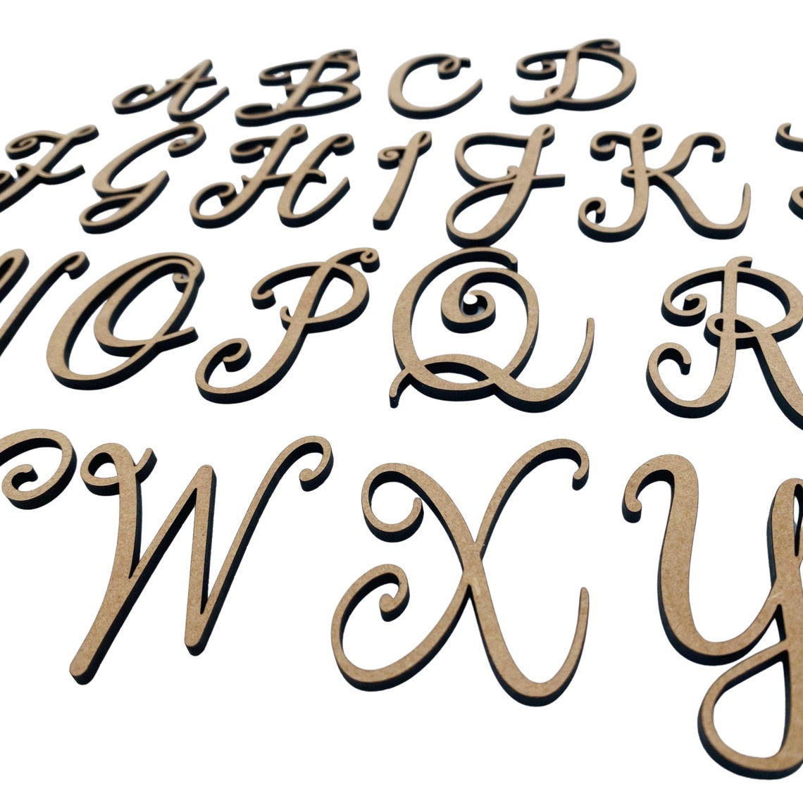 Small Scripty Font | Wooden Letters | Laser Cut Letters | Cute Cursive ...