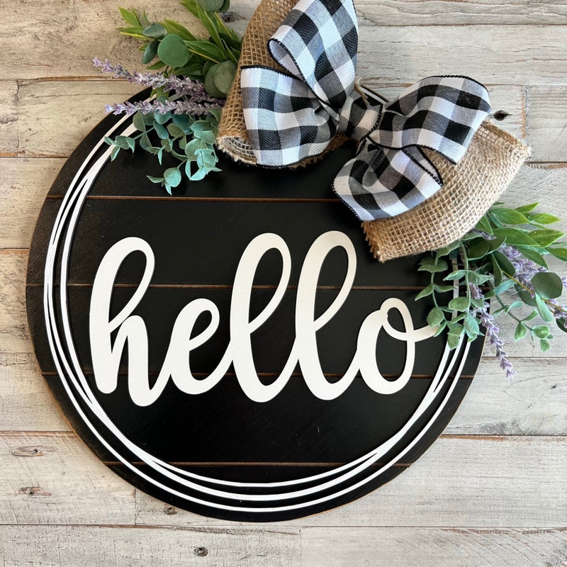 Hello Door Sign - Etsy