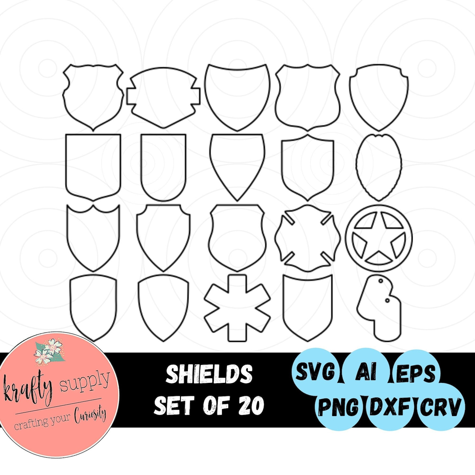Shields SVG Roman Shields Cut Files Dog Tags SVG Star of | Etsy