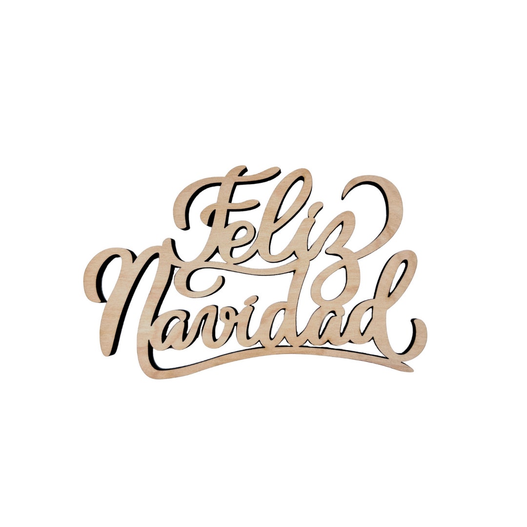 Small Feliz Navidad Wood Words Cutout | Merry Christmas Wood ...