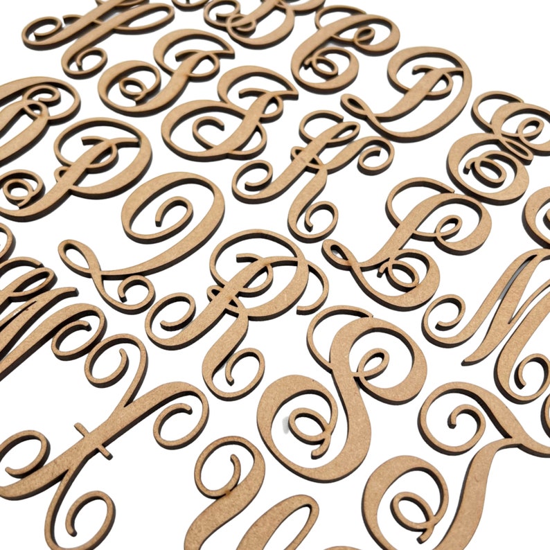 Small Scroll Monogram | Cursive Style Letters | Script Letters | Wood ...