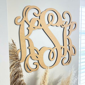 Small 3 Letter Vine Monograms | Framed Monograms | Block Initial ...