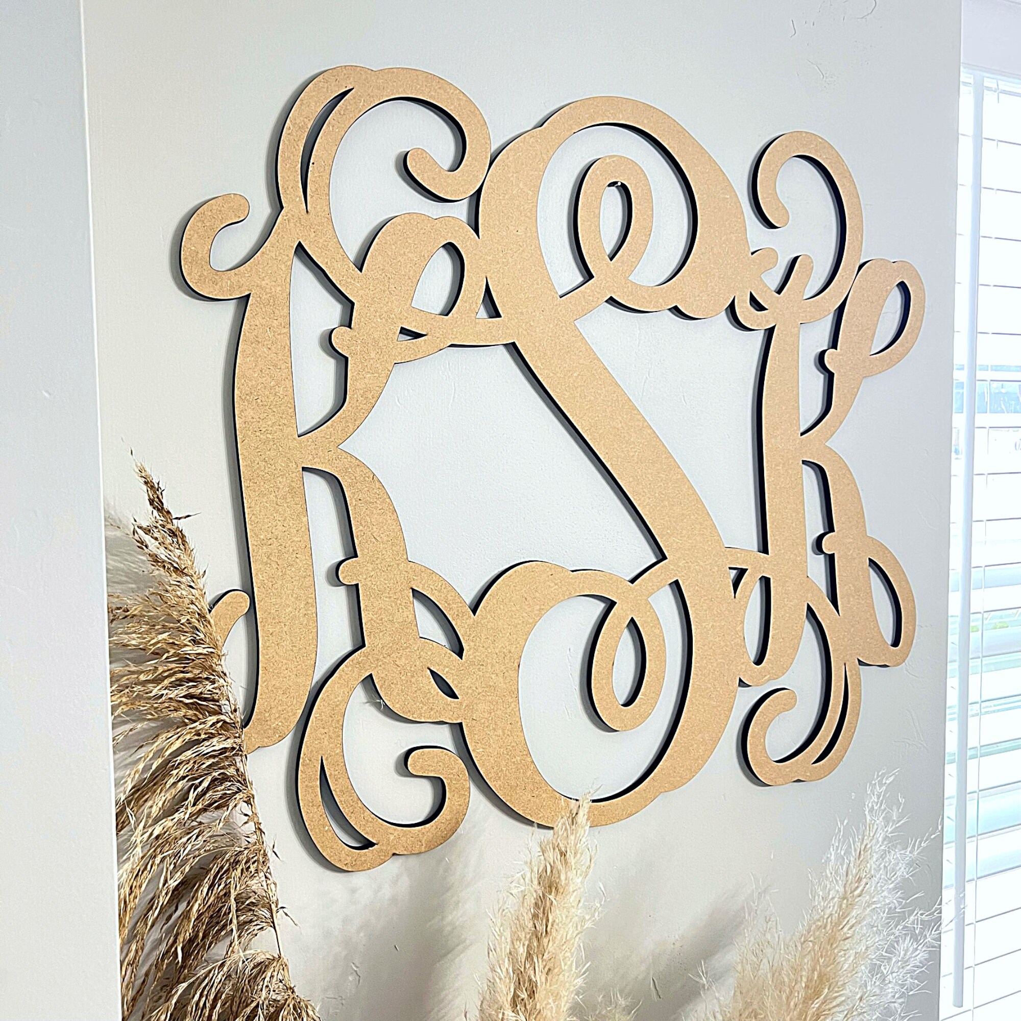 Small 3 Letter Vine Monograms | Framed Monograms | Block Initial ...