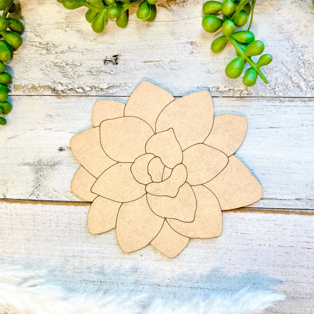 Small 3"-10" | Lili Pad Succulent | Wood Succulent Cutout | Craft Wood ...