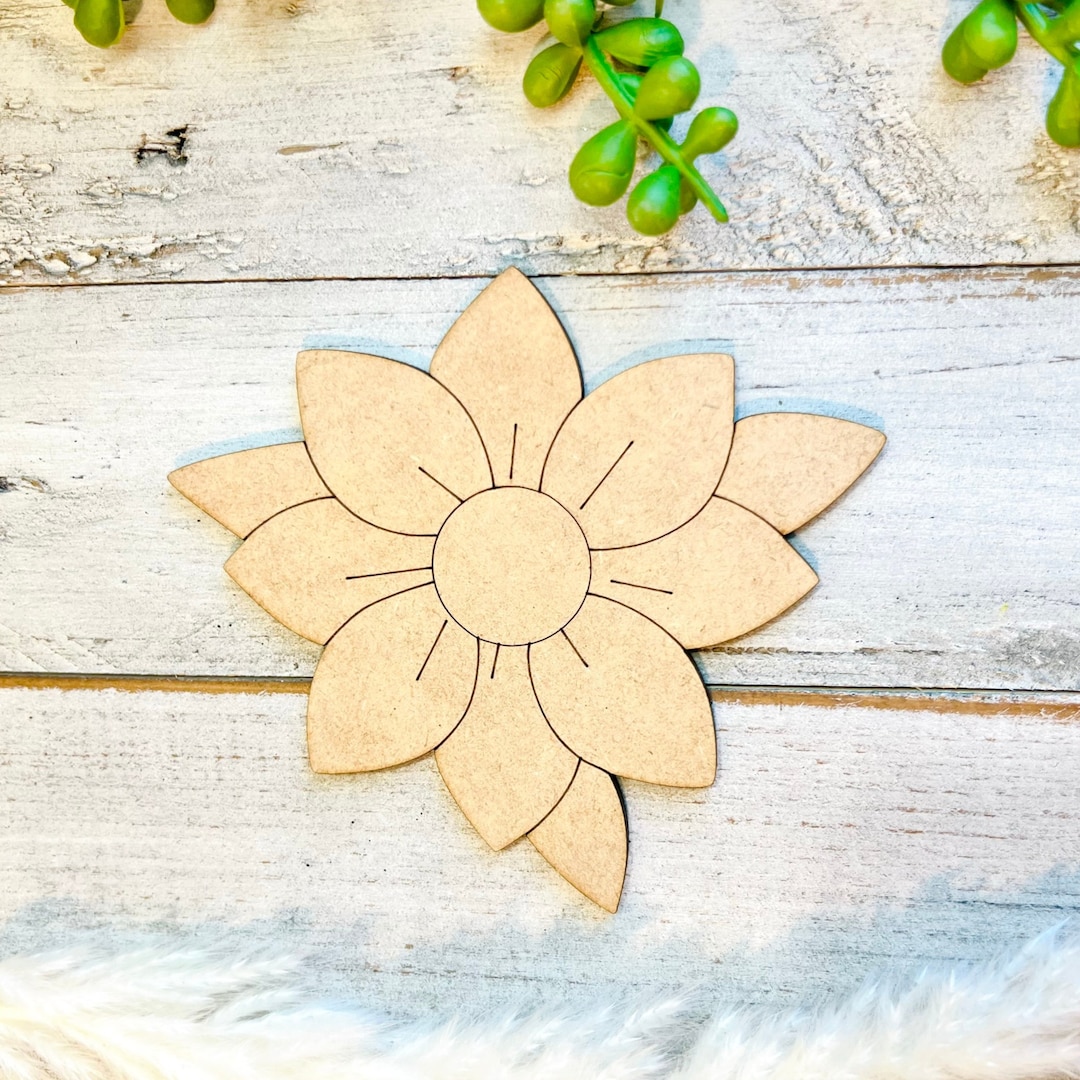 Small 3"-10" | Wood Flower | Wood Flower Decor | Flower Shape | Flower ...