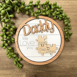 Father's Day Puzzle Piece Plaque | Father's Day Gift | Personalize ...
