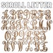 Small Scroll Monogram | Cursive Style Letters | Script Letters | Wood ...
