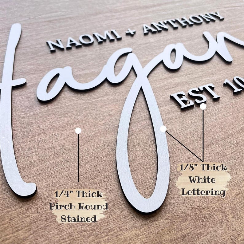 Personalized, Round 3D Wedding Sign, Rustic Birch Wood Entrance Decor ...