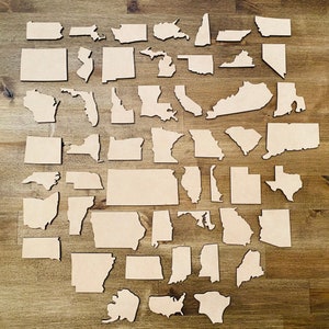 USA State Cutouts | Laser Cut Wood and Acrylic Craft States | Map of ...