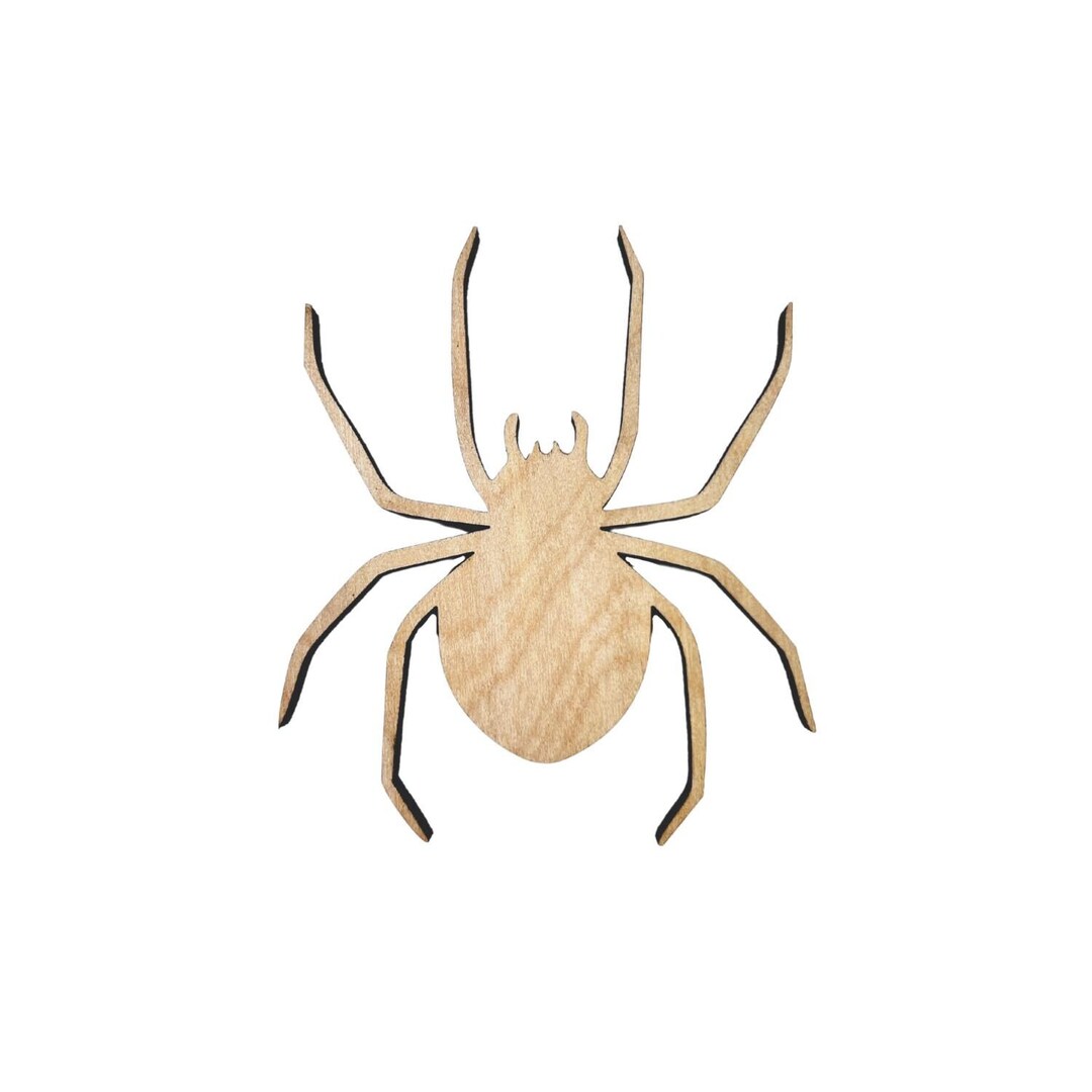 Small Wood Spider Craft | Spider Decor | Halloween Spiders | Black ...