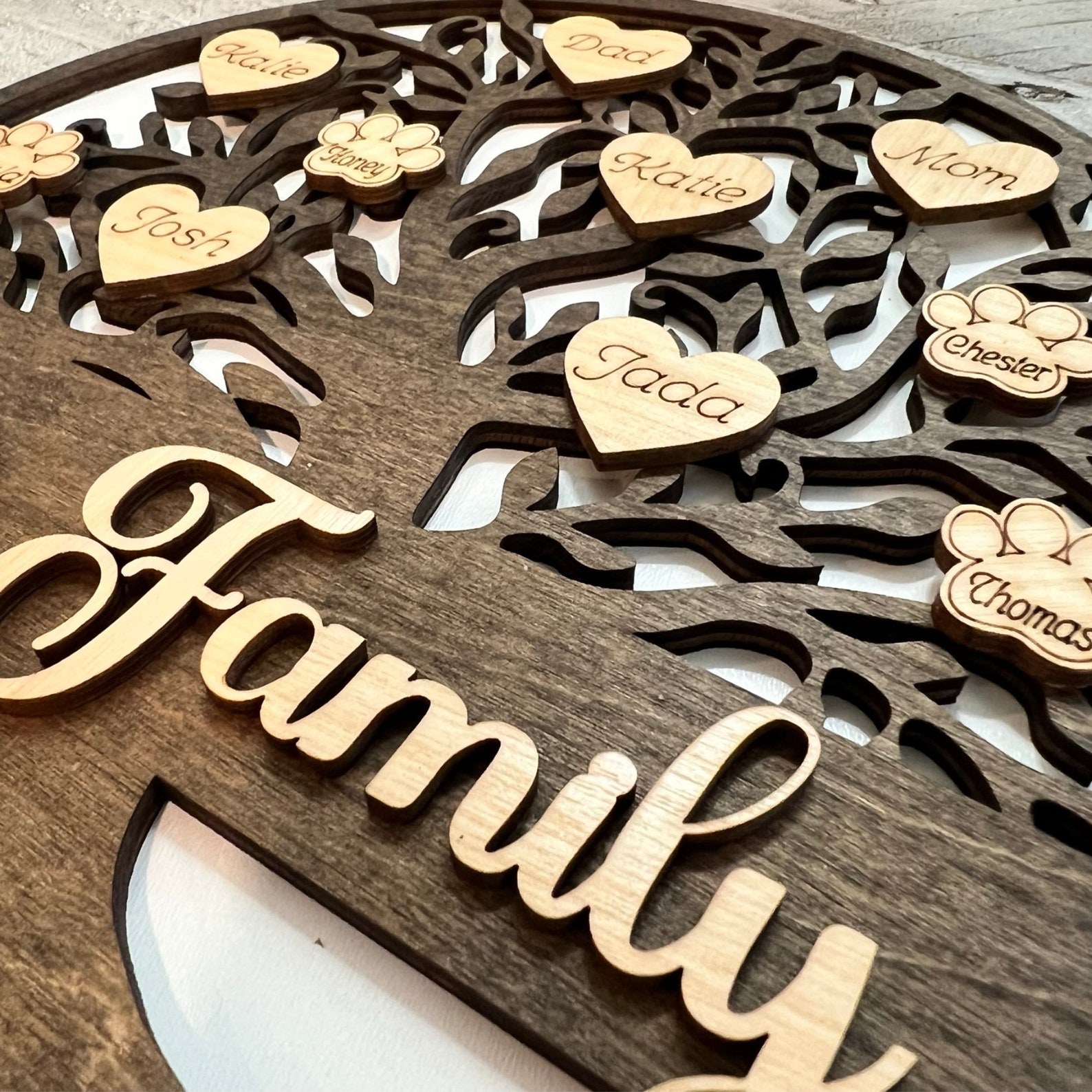 Family Tree Personalized Family Tree Plaque Grandkid - Etsy