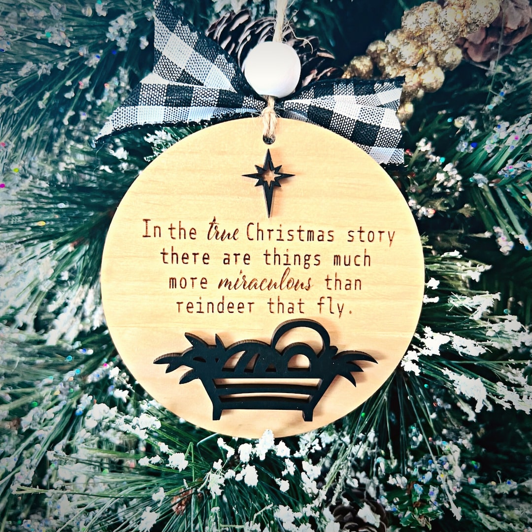 Jesus Christmas Ornament | Jesus in a Manger | Christian Christmas ...