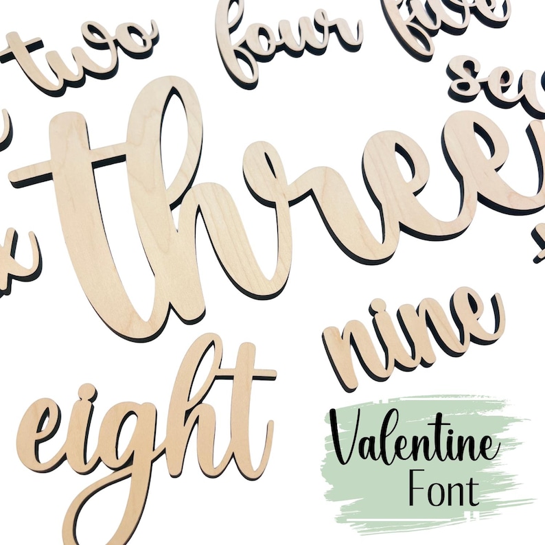 Custom Words, Wedding Names, Birthday and Table Numbers, Script Wording ...