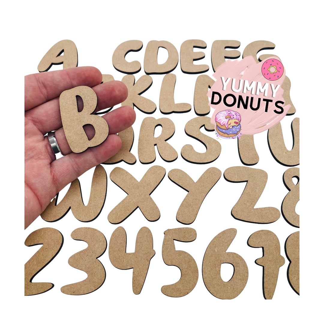 Large Yummy Donuts | Bubbly Fat Craft Letters | Unfinished Letters ...