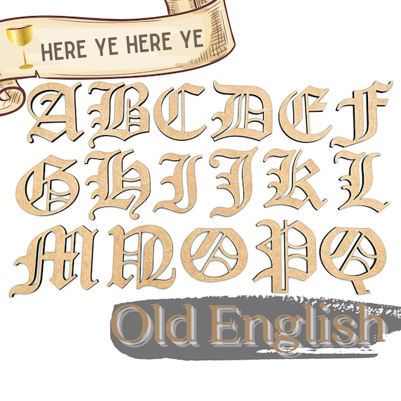 Large Old English Font Alphabet Gothic Font, Set Of Vintage Alphabet