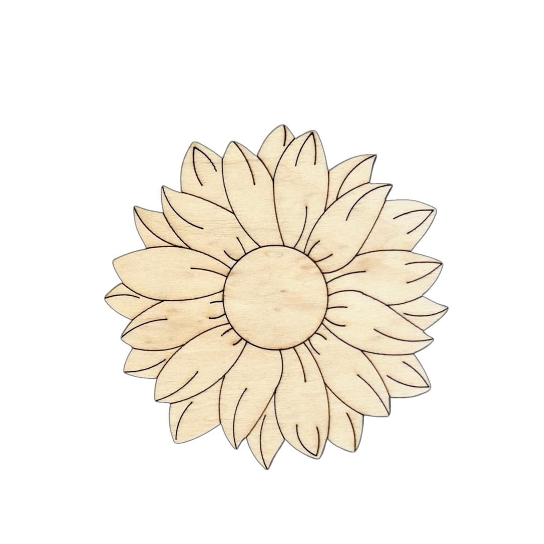 Wood Sunflower Craft Shape | Wood Flower Decor | Flower Cutout| Craft ...