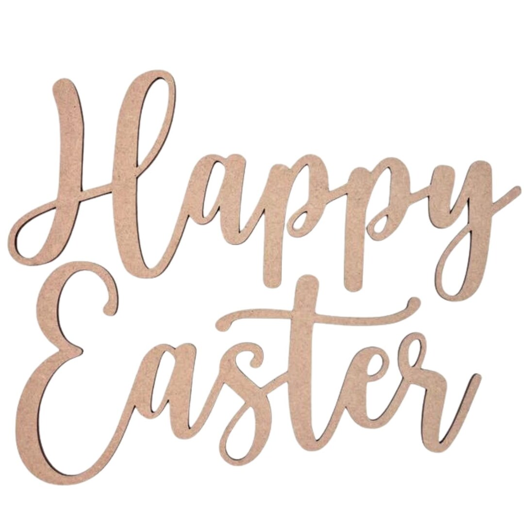 Clearance 24" WIDE Large Happy Easter Wood Word | Easter Crafts ...
