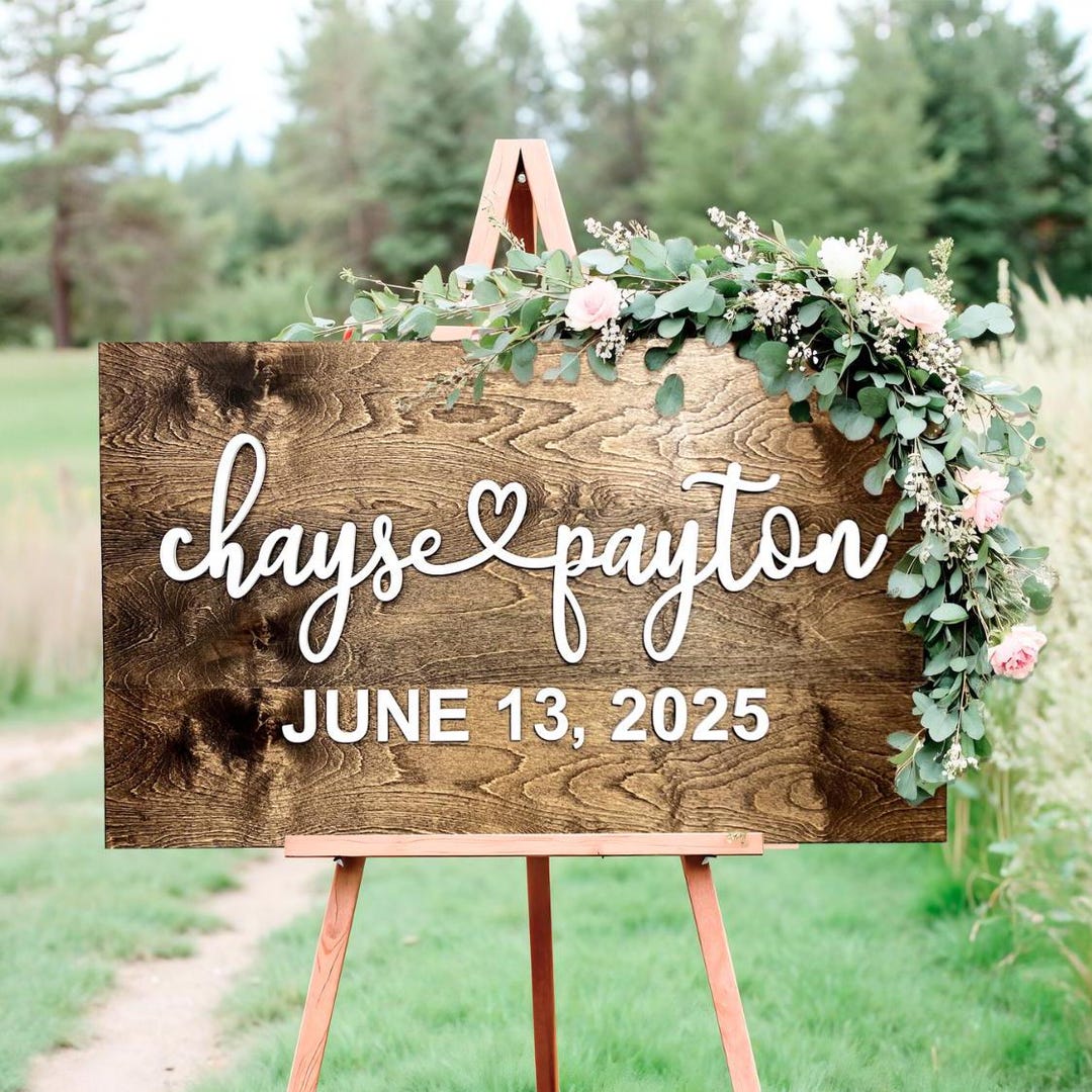 Wedding Signs, Signs for Wedding Entrance, Personalized 3D Wedding Sign ...