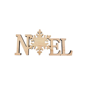 Large Word Noel Snowflake Wood Cutout - Christmas Wood Letter Number ...