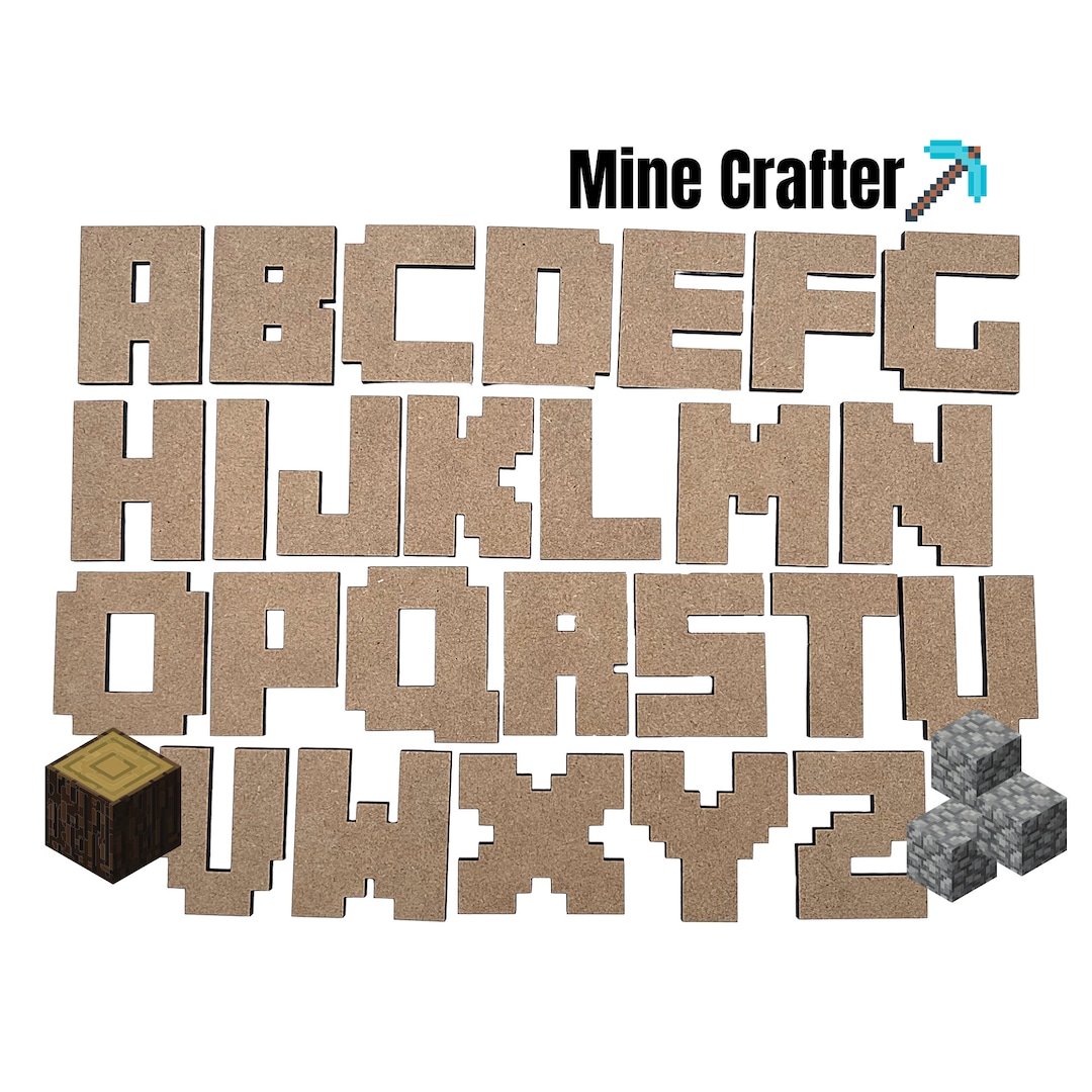 Small Mine Crafter | Building Block Font Style | Kids Room Decor ...