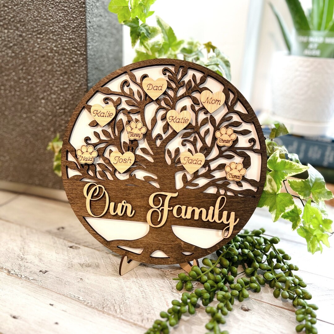 Family Tree | Personalized Family Tree Plaque | Grandkid Plaque | Our ...