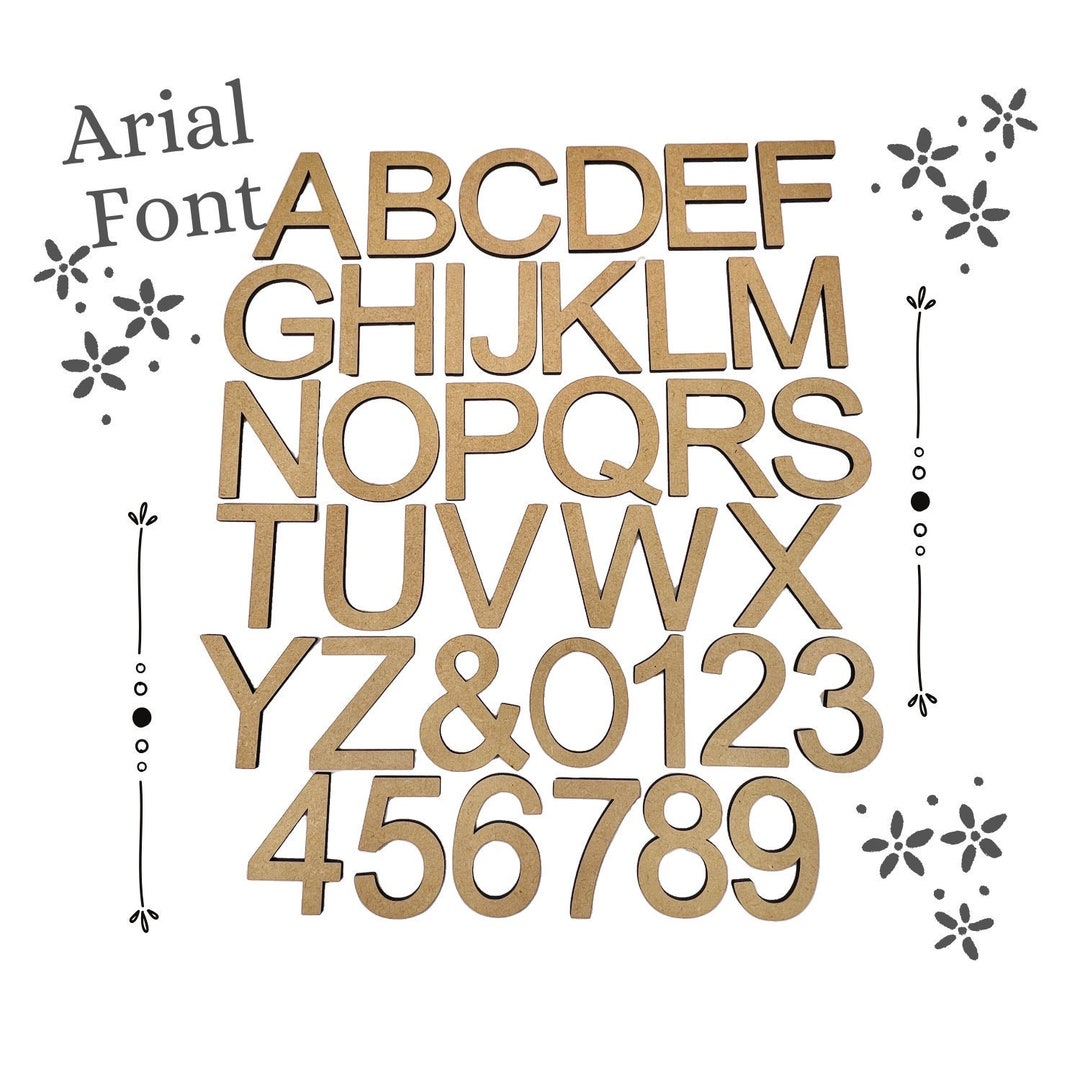 Small Arial Font Wooden Letters Laser Cut Letters Modern Font Cool ...