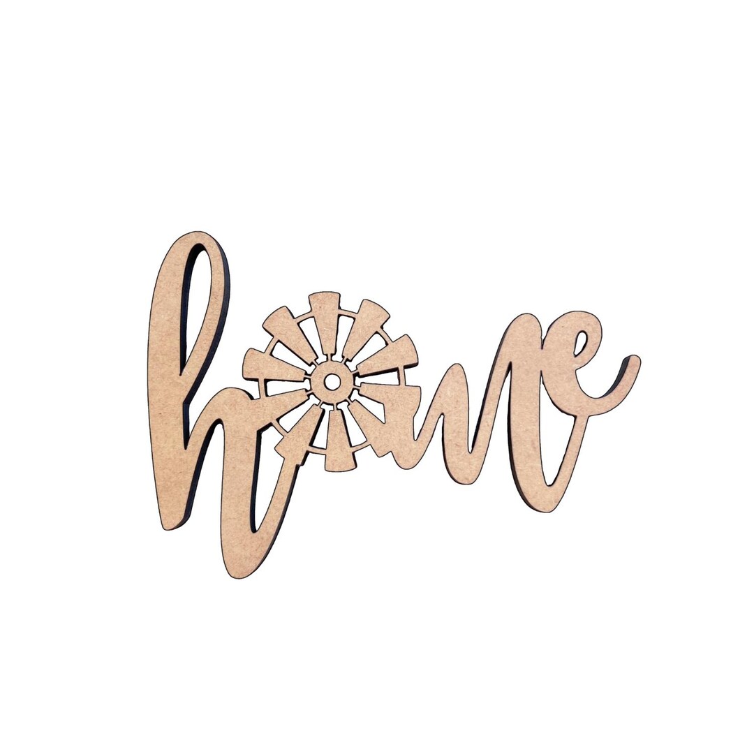 Home With Windmill Wood Word Cutout | Fall Words - Etsy
