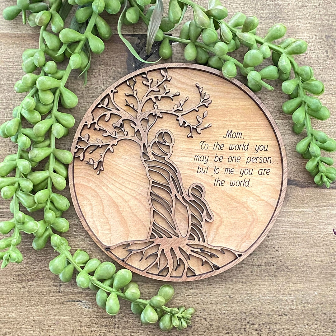 2-layer Mother & Child Tree Plaque | Mom Birthday Gift | Mother Tree ...
