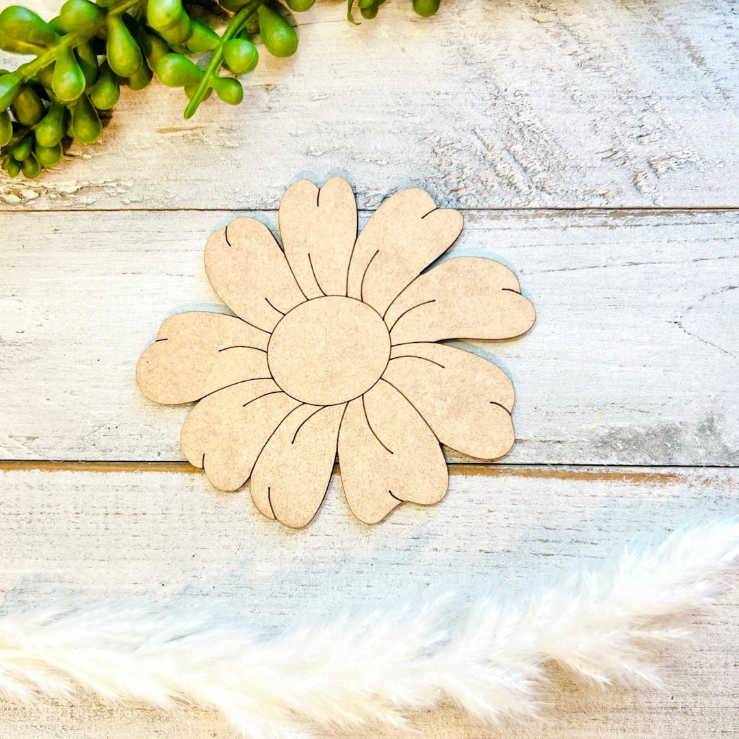 Large 12"-22" | Wood Flower | Daisy Cutout | Wood Flower Decor | Flower ...