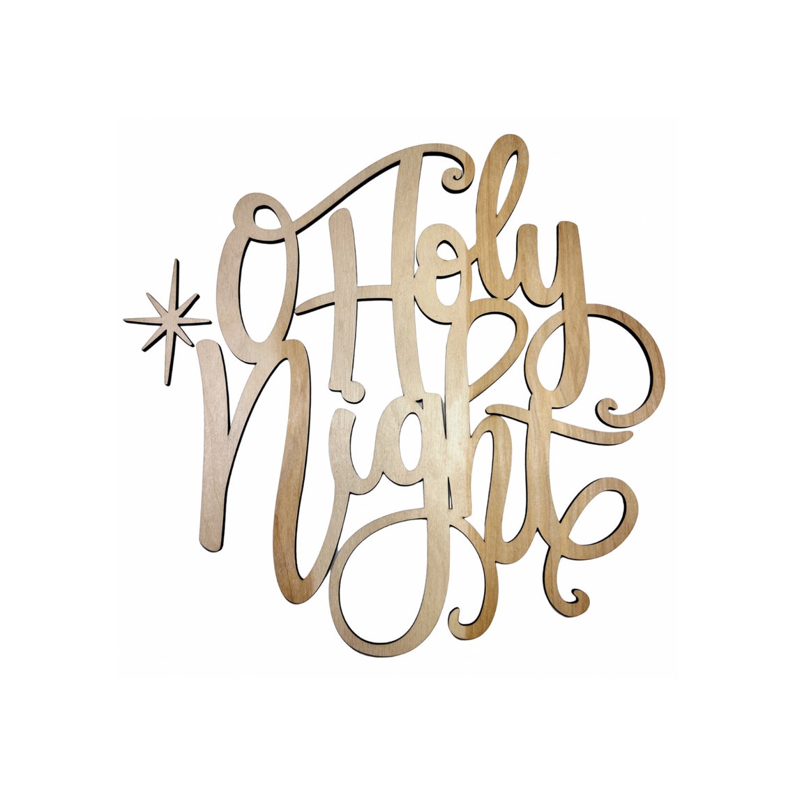 Small O Holy Night Connected Wood Cutout | Merry Christmas Wood Letter ...