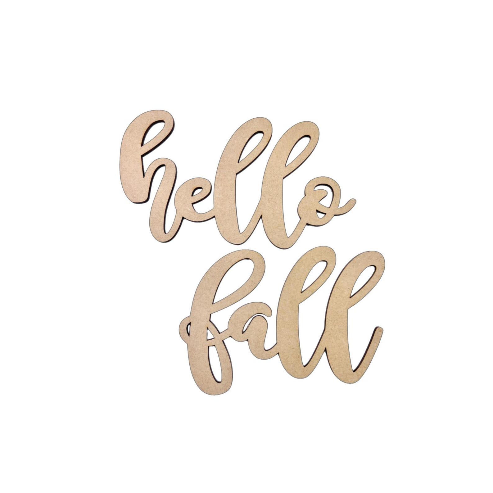 Hello Fall Wood Word Cutout | Fall Words - Etsy