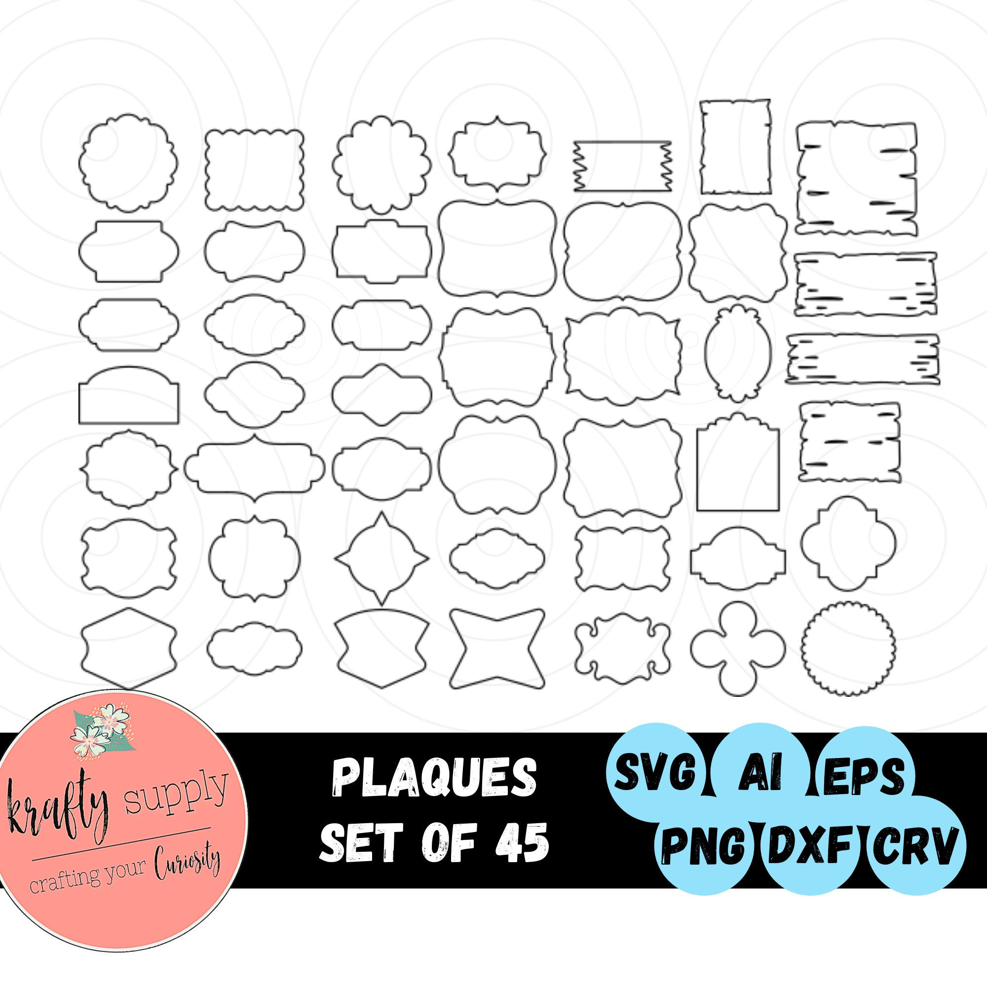 Plaques SVG Cutout Boards Files Picture Frame Outlines SVG - Etsy