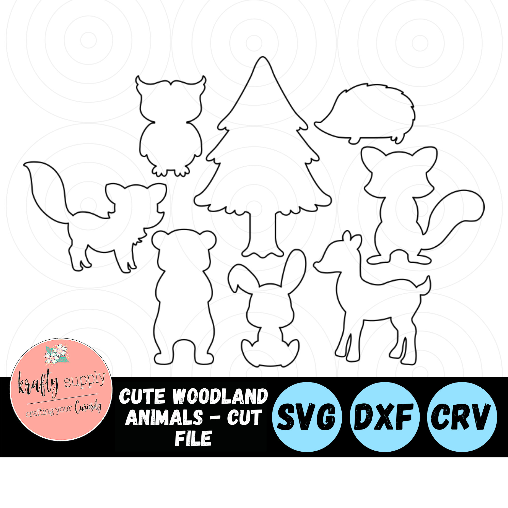 Cute Woodland Animals Set of 8 Deer SVG Files Bunny Cut | Etsy