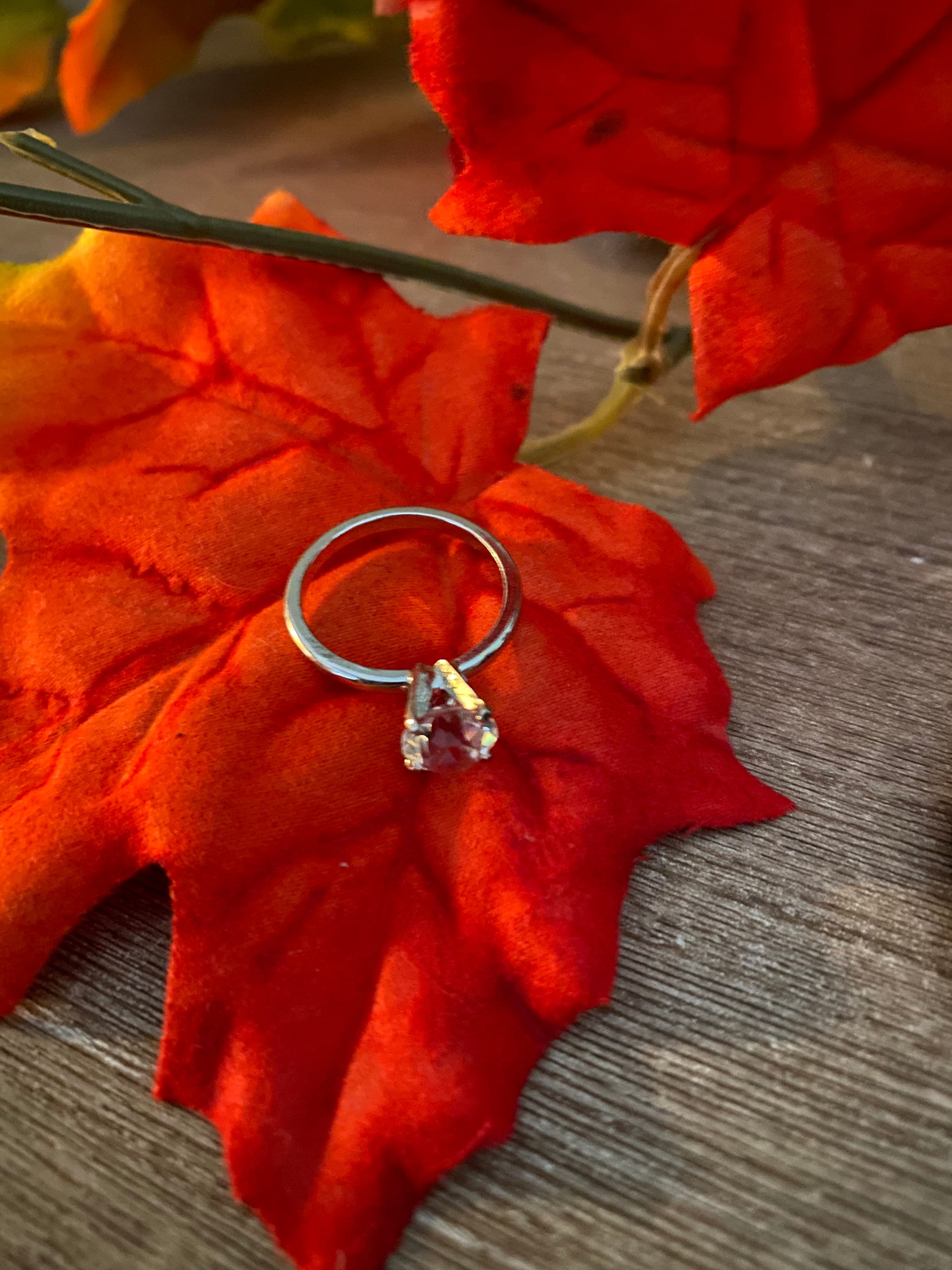 Diamond Silver Costume Ring sz 6 - Etsy Canada