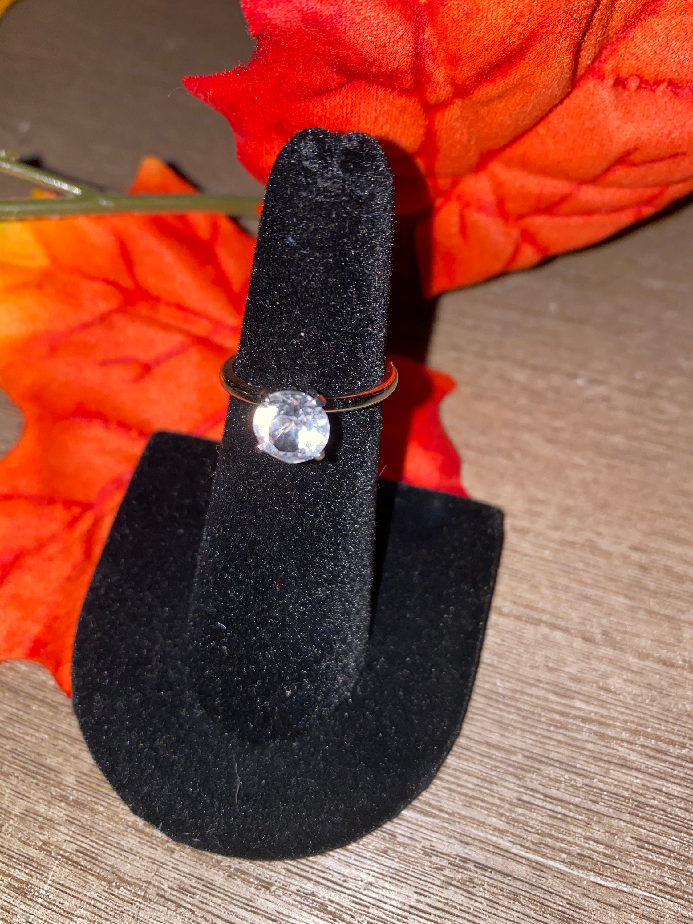 Diamond Silver Costume Ring sz 6 - Etsy Canada