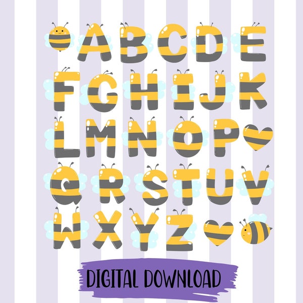 Honey Bee Alphabet - Etsy