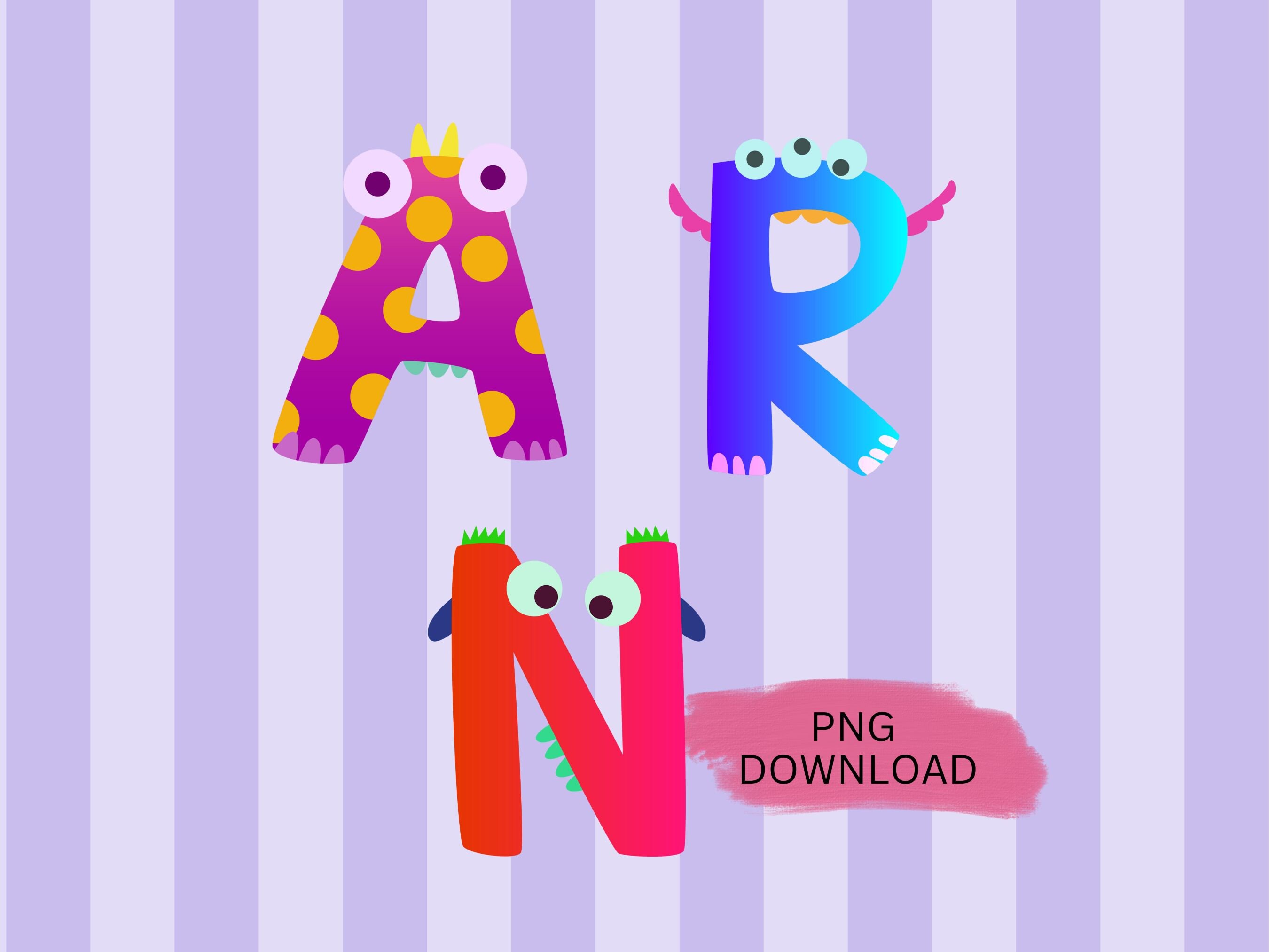 Monster Alphabet Png Kids Alphabet Png Kindergarten Png Monster Letters ...