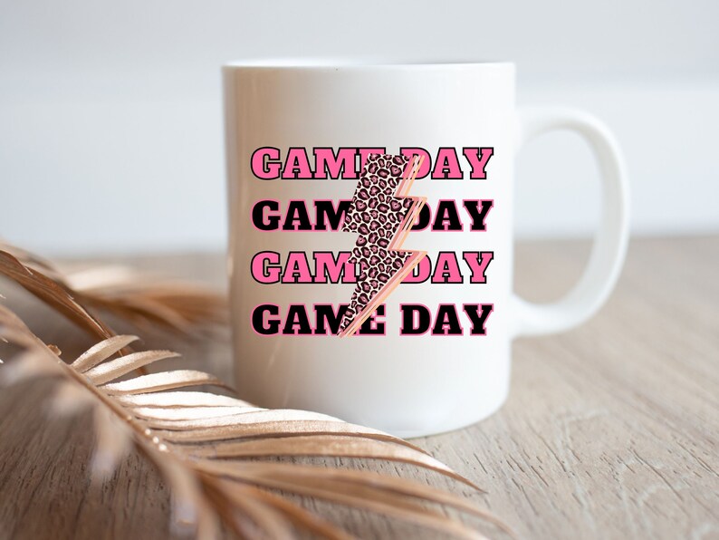 Game Day Png Game Day Leopard Print Lightning Bolt Pink Game - Etsy