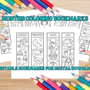 Months of the Year Coloring Bookmarks Educational Activity ...