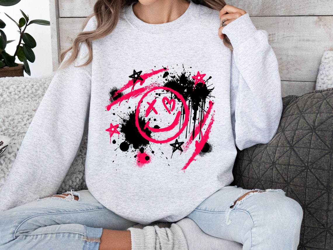 Spray Paint Graffiti Smiley Face Png Pink Smiley Face Png Spray Drips ...