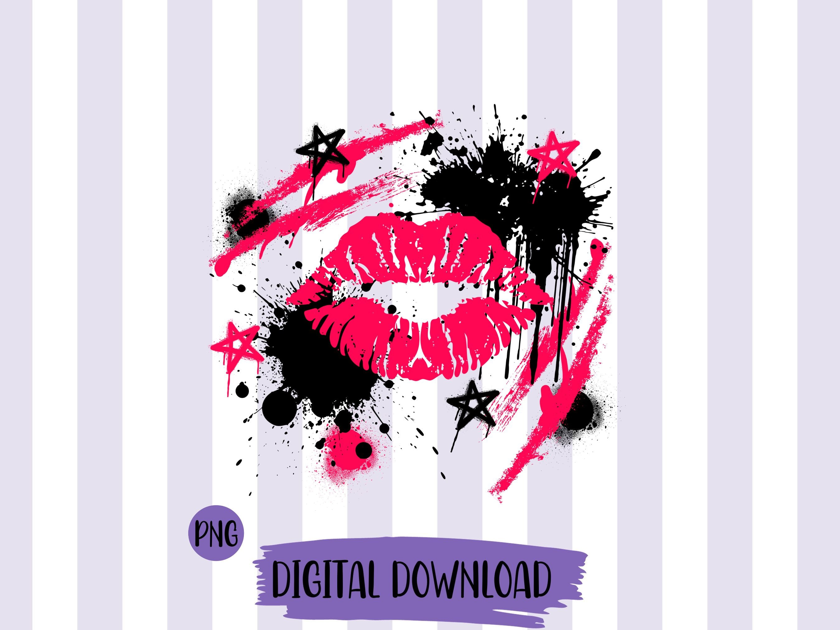 Spray Paint Graffiti Lips Png Pink Lips Png Spray Drips Png Kiss Lips ...