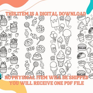 Sweets Printable Coloring Bookmarks Sweet Treats Coloring Bookmark Set ...