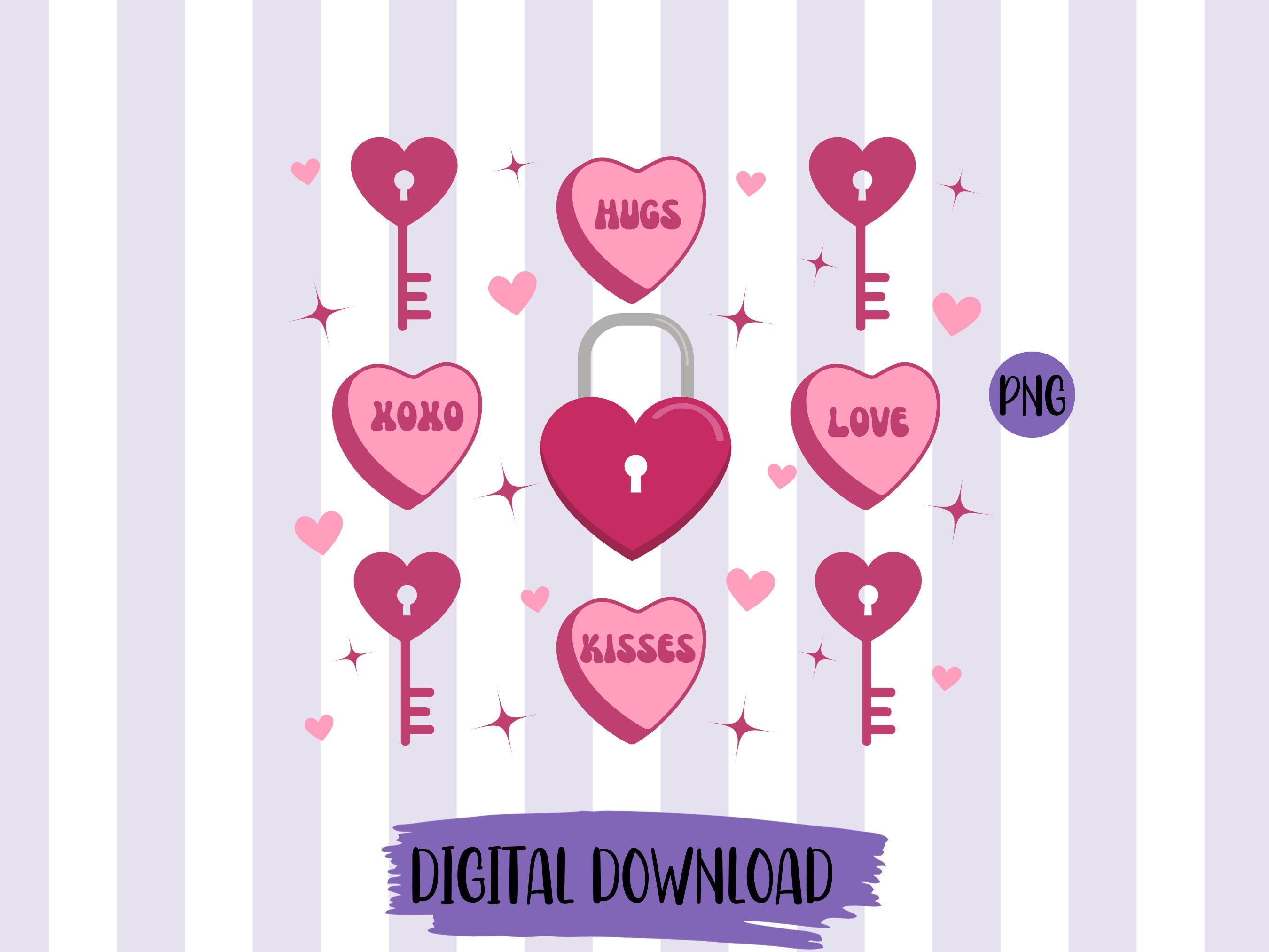 Lock and Key Valentine Png Valentine Collage Png Conversation Hearts ...